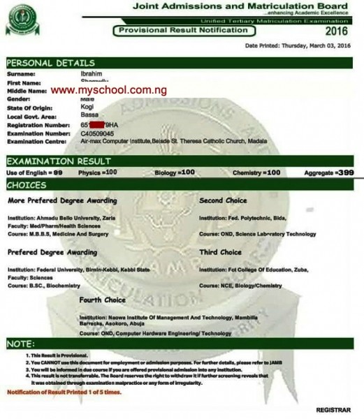 The Highest JAMB Score I have ever seen - Myschool