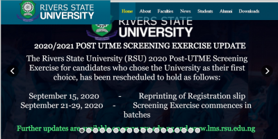 RSUST Post-UTME screening date for 2020/2021 session announced - Myschool