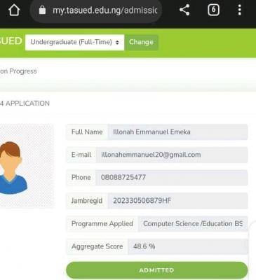 TASUED admission list, 2023/2024 now on the school's portal - Myschool