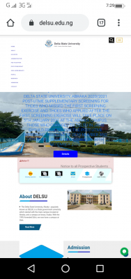 DELSU supplementary post UTME screening exercise for 2020/2021 academic ...