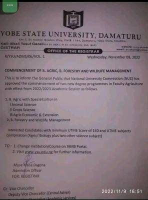 YSU admission application form into new programmes, 2022/2023 - Myschool