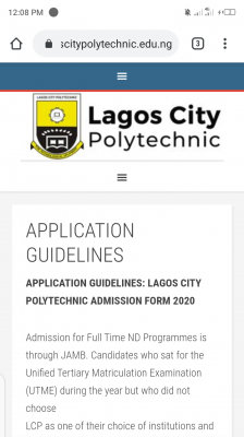Lagos City Polytechnic Admission for 2020/2021 session - Myschool