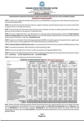 Jigawa State Polytechnic Dutse registration guidelines and fees for ...