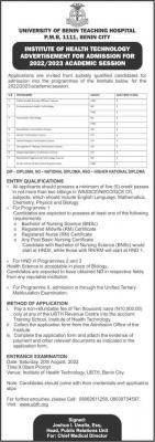 UBTH Institute of Technology Admission, 2022/2023 - Myschool