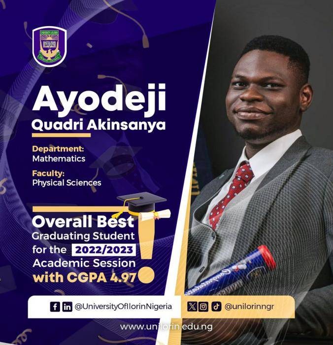 Top UNILORIN graduate reveals secret to success: ‘learning started at ...