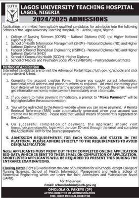Lagos State University Teaching Hospital, Idi Araba admission forms ...