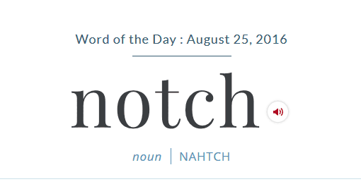 Word Of The Day - Notch - Myschool