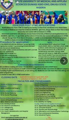 SUMAS Post-UTME 2024: Cut-off mark, Eligibility and Registration ...